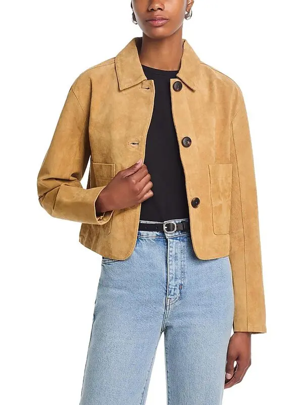 Blanknyc Suede Cropped Jacket - Cinnamon Crunch
