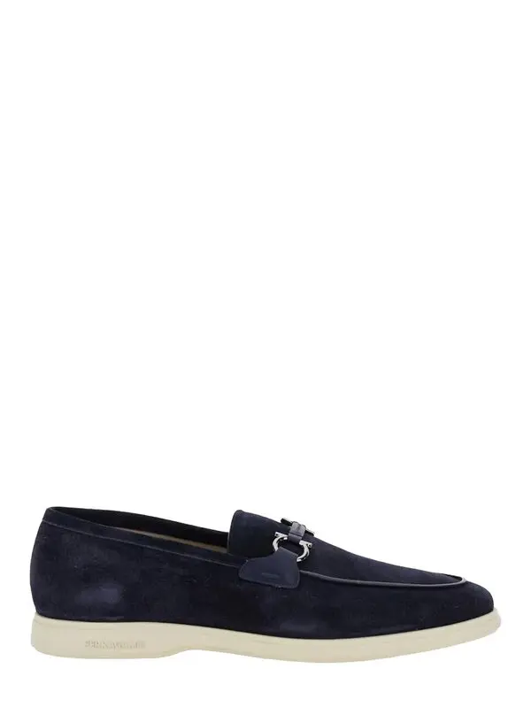 FERRAGAMO Cosimo Loafers With Metallic Hook Detail - Blue