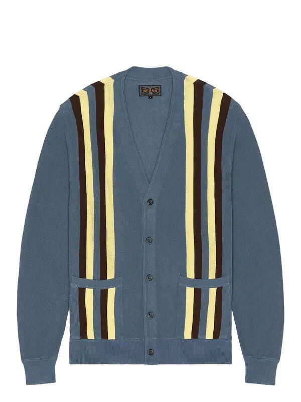 BEAMS Cardigan Stripe - Blue