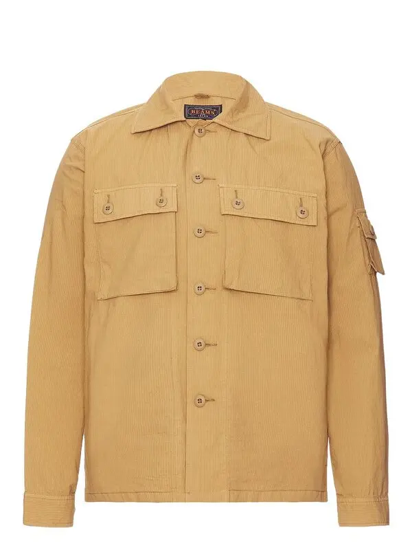 BEAMS Mil Shirt Jacket - Khaki