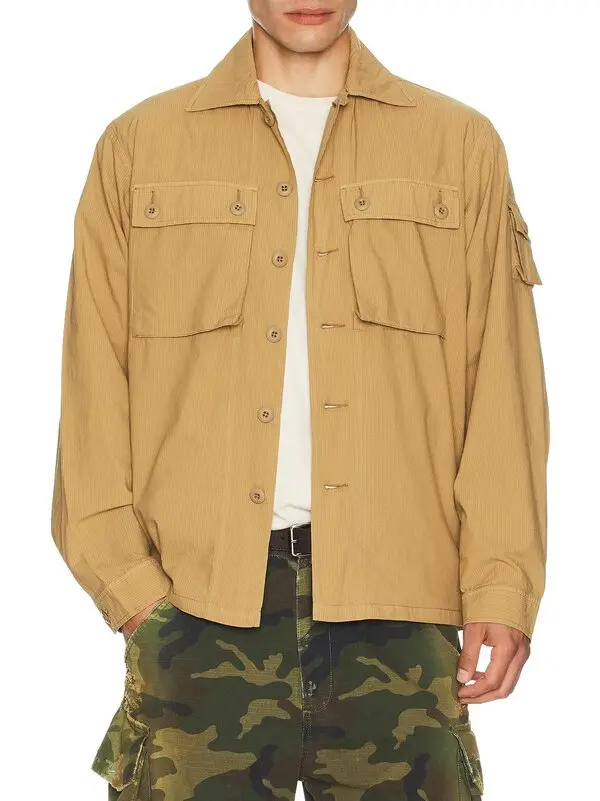 BEAMS Mil Shirt Jacket - Khaki