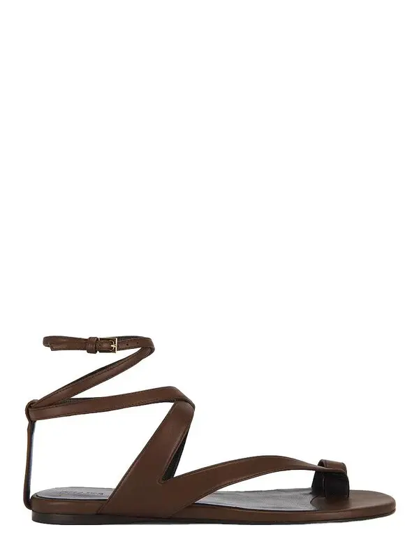 Khaite Aimee Ankle Strap Sandal - Cigar