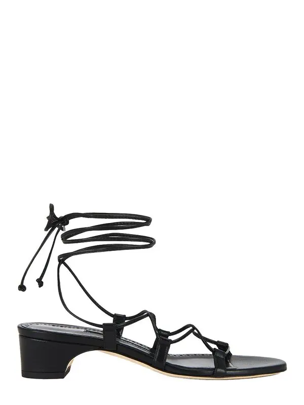 Manolo Blahnik Della San 30 Sandal - Black