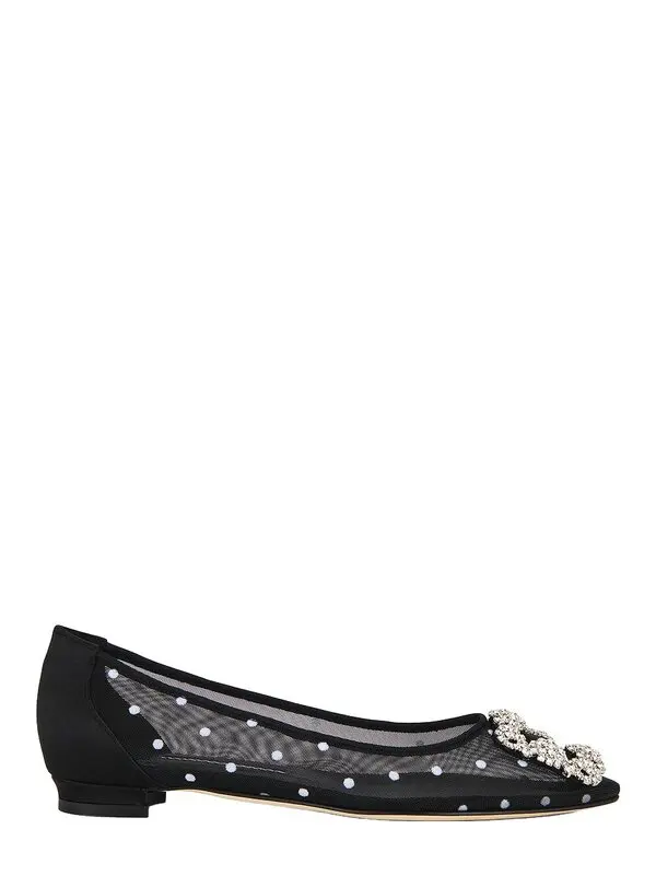 Manolo Blahnik Hangisi Flat - Yoth & Black