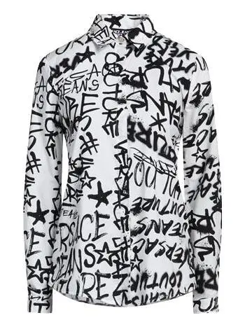 Versace Woven Shirt With Logo Print - White