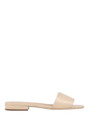 SERGIO ROSSI Leather Slide Sandals - Beige