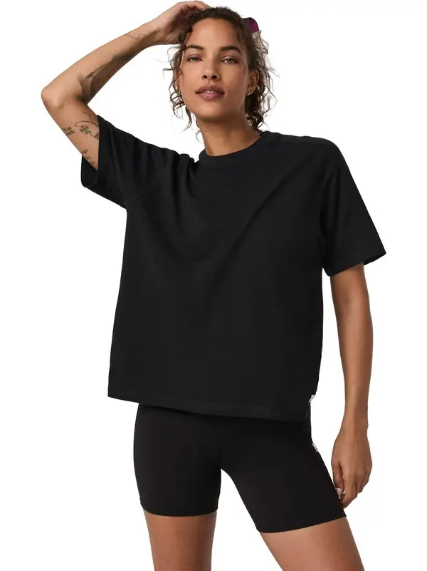 Vuori Short Sleeve Heavyweight Oversized Cotton T-shirt - Black