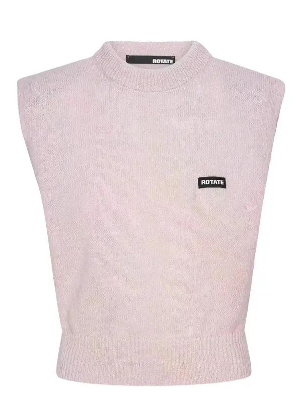 ROTATE BY BIRGER CHRISTENSEN Padded-shoulder Knit Vest - Pink