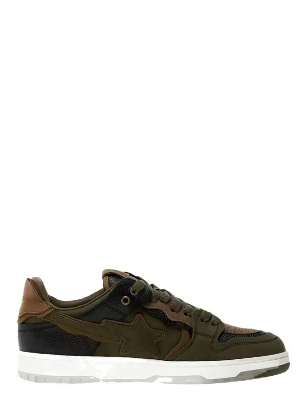A BATHING APE Sk8 Sta™ #6 Star-patch Leather Sneakers - Green