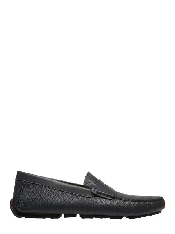 Bally Embossed Penny Loafers - Black