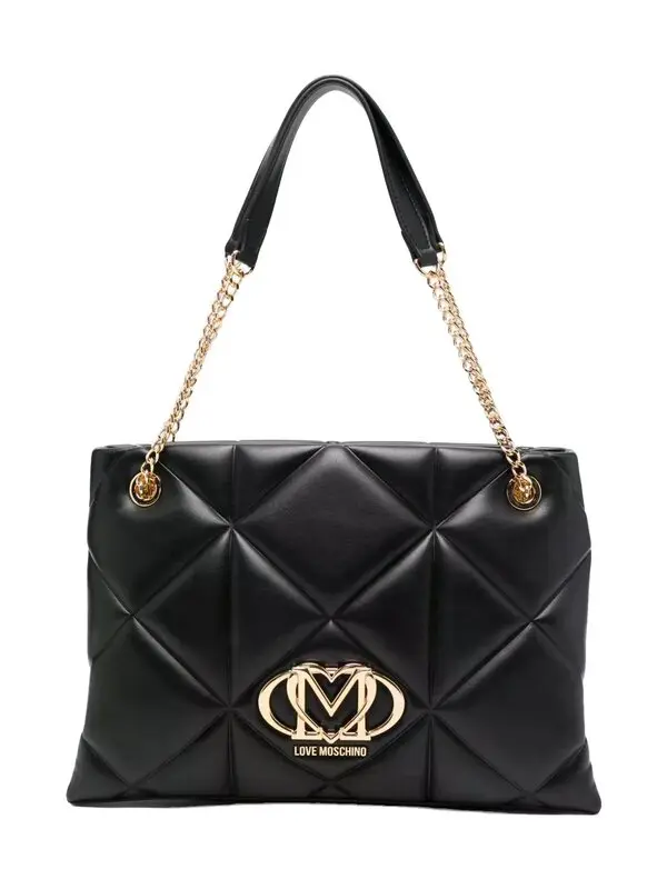 Moschino Quilted Shoulder Bag - Black