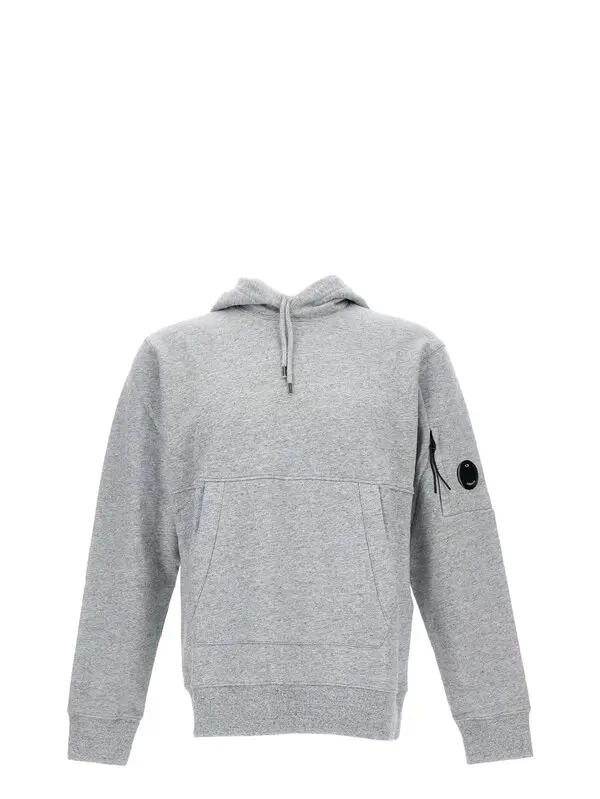 C.P. COMPANY Diagonal Raised Fleece Hoodie - Grey