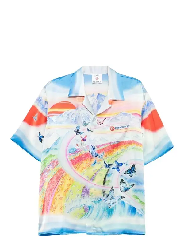 Casablanca Teacher Butterfly Landscape Shirt - Blue