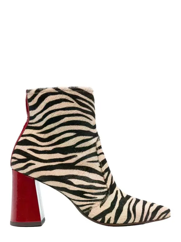 Chie Mihara 80mm Zebra-print Ankle Boots - Neutrals