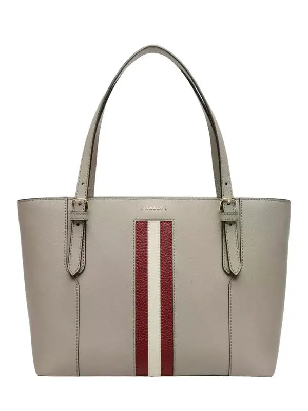 Bally Embossed Leather Tote Bag - Grey