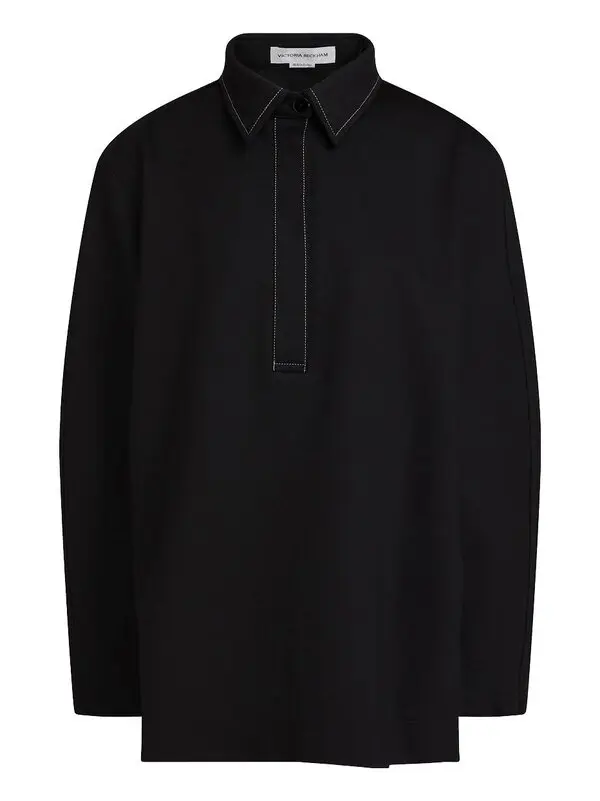 Victoria Beckham Jersey Polo Shirt - Black
