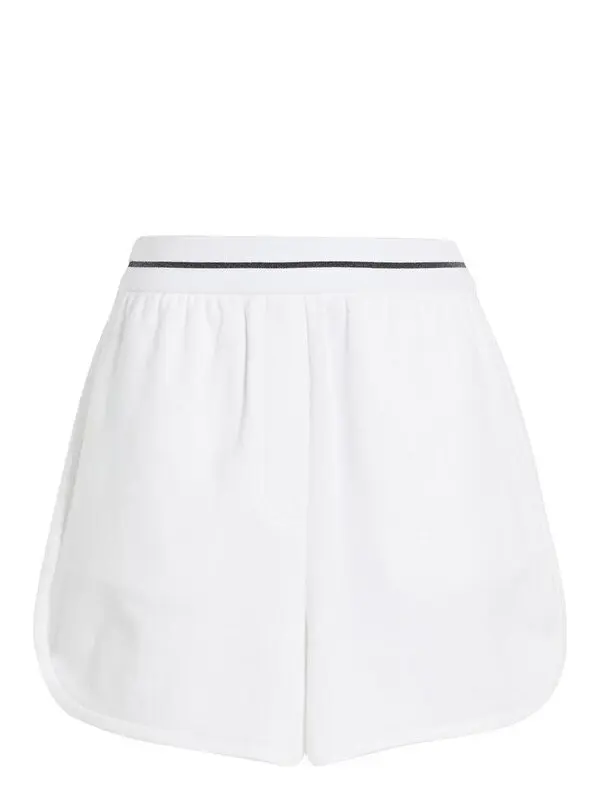 Brunello Cucinelli Cotton-blend Piqué Shorts - White