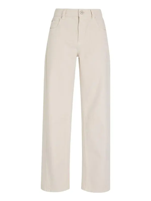 Brunello Cucinelli High-rise Straight-leg Jeans - Ecru