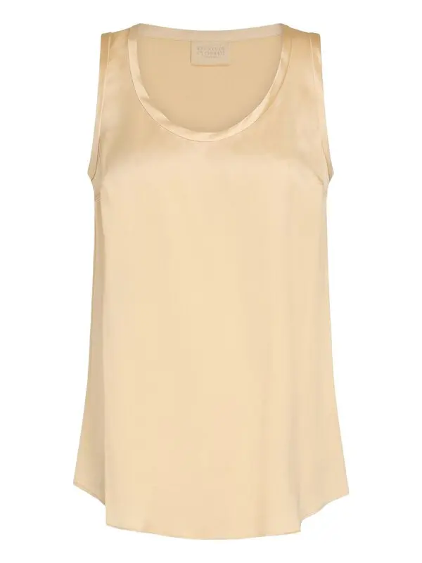 Brunello Cucinelli Silk-blend Satin Top - Cream
