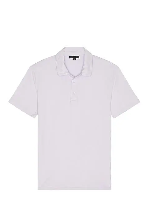 Vince Garment Dye Polo In Lavender - Washed Willow