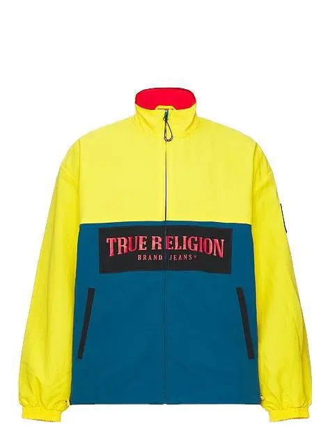 True Religion Color Block Windbreaker Jacket - Freesia & Moroccan Blue