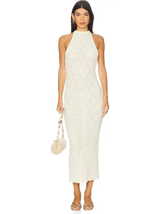 Lioness Members Midi Dress - Ivory