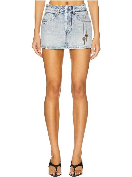 Alexander Wang High Rise Skort With Chain Belt - Vintage Bleach Blue