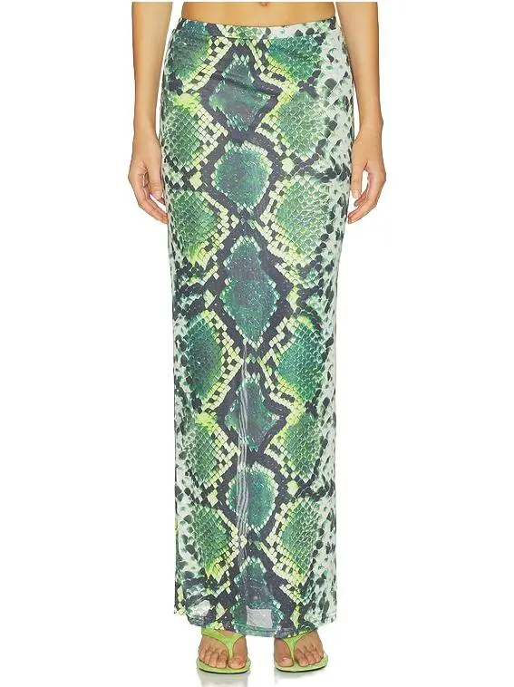 BY.DYLN Stretch Jersey Maxi Skirt - Snake