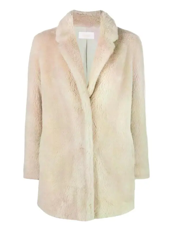 YVES SALOMON Shearling-trim Single-breasted Coat - Neutrals