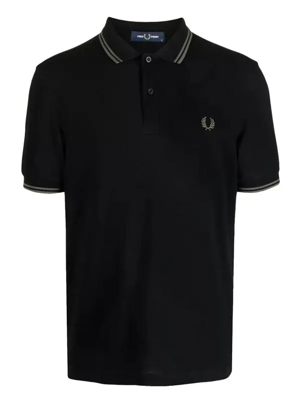 Fred Perry Contrast-trim Cotton Polo Shirt - Black
