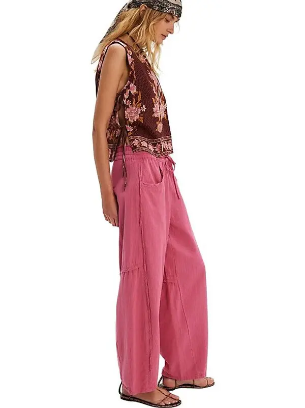 Free People Printed Barrel Pants - Magentiful
