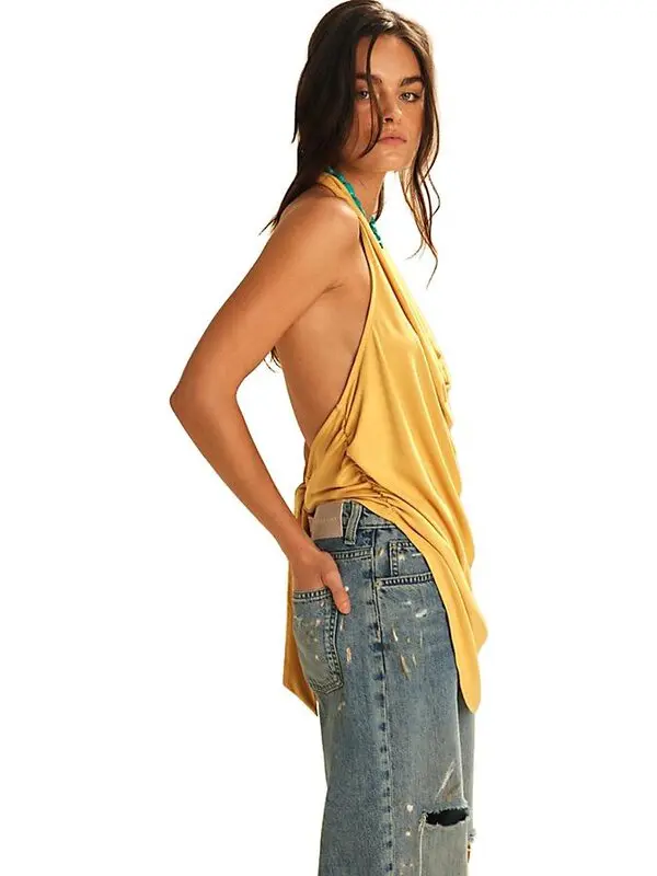 Free People Halter Tunic - Yellow