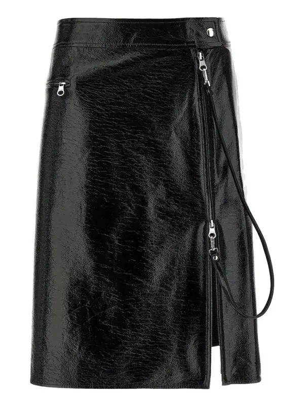 COURREGES Zipped Vinyl Skirt - Black