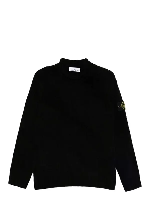 Stone Island Logo Badge Sweater - Black