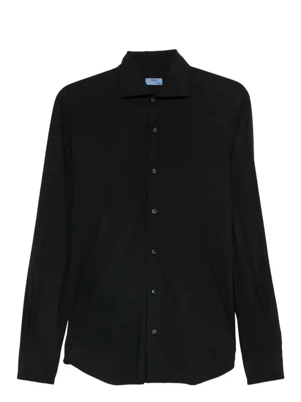 BARBA NAPOLI Long-sleeve Button-fastening Shirt - Black