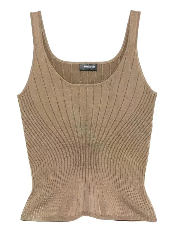MUGLER Ribbed Tank Top - Green