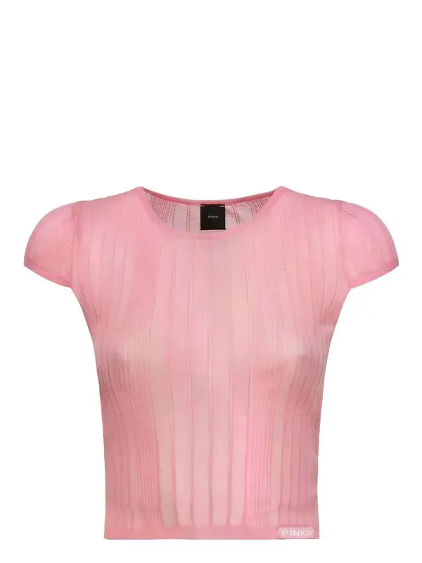 Pinko Ribbed Crew-neck Top - Pink
