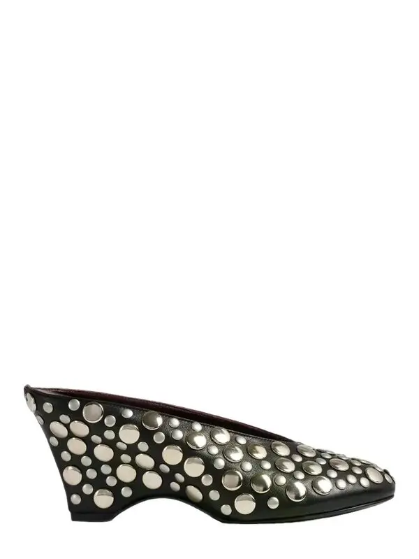 Khaite Embellished Cloak Wedge Mules - Black