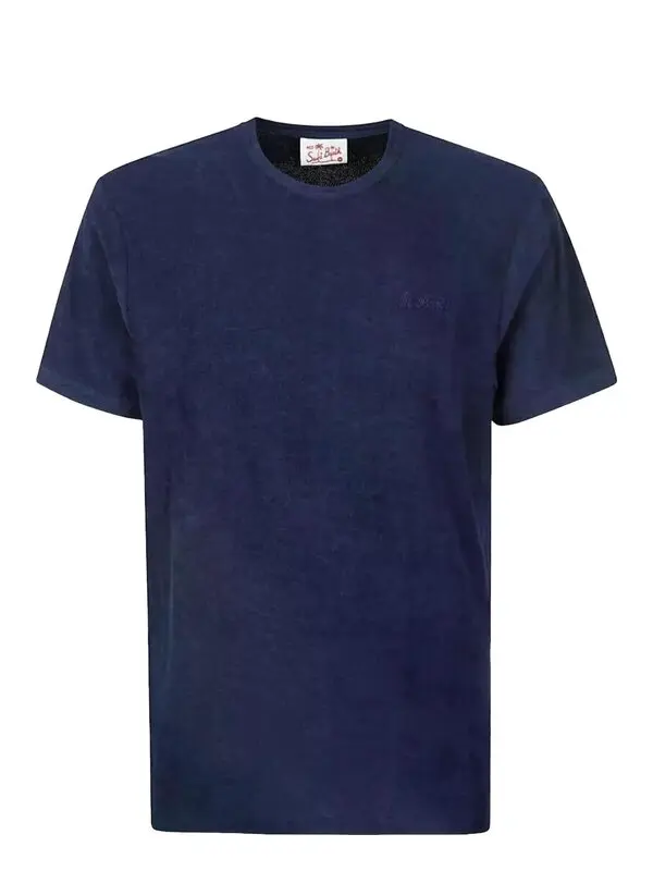 MC2 SAINT BARTH Embroidered-logo Cotton T-shirt - Blue