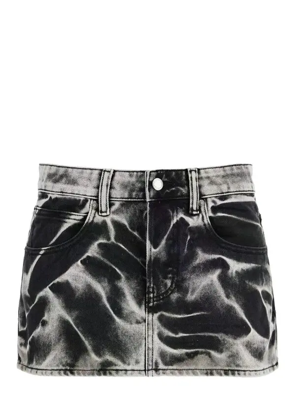 Alexander Wang Acid-wash Denim Mini Skirt - Grey