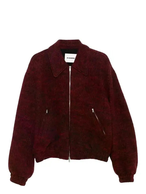 JIL SANDER Knitted Bomber Jacket - Red