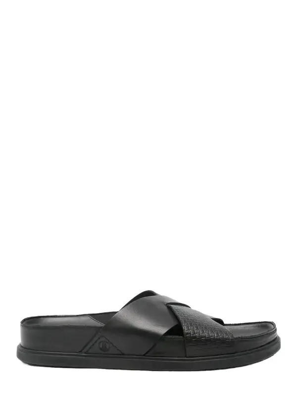 Clarks Leather Cross-strap Sandals - Black