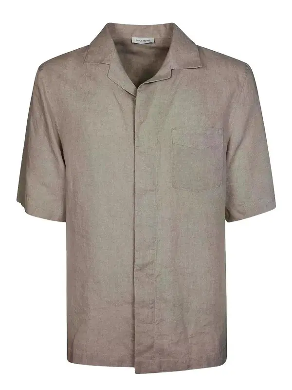PAOLO PECORA Short-sleeve Pocket Shirt - Neutrals