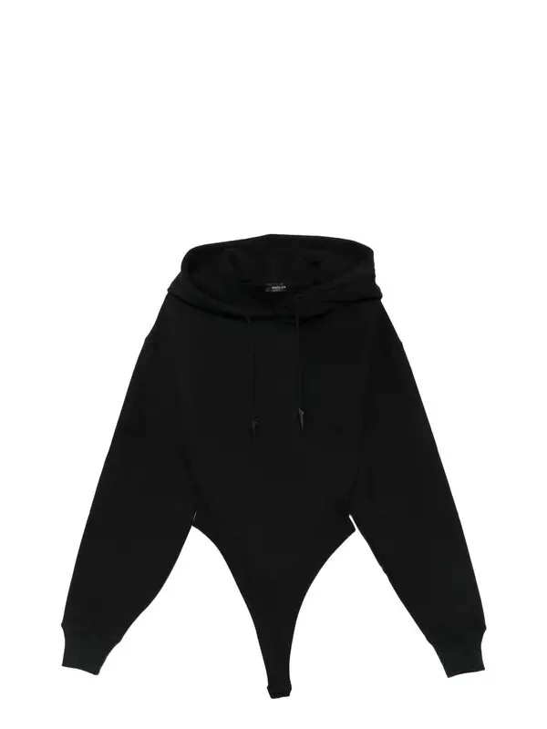 MUGLER Hooded Bodysuit - Black