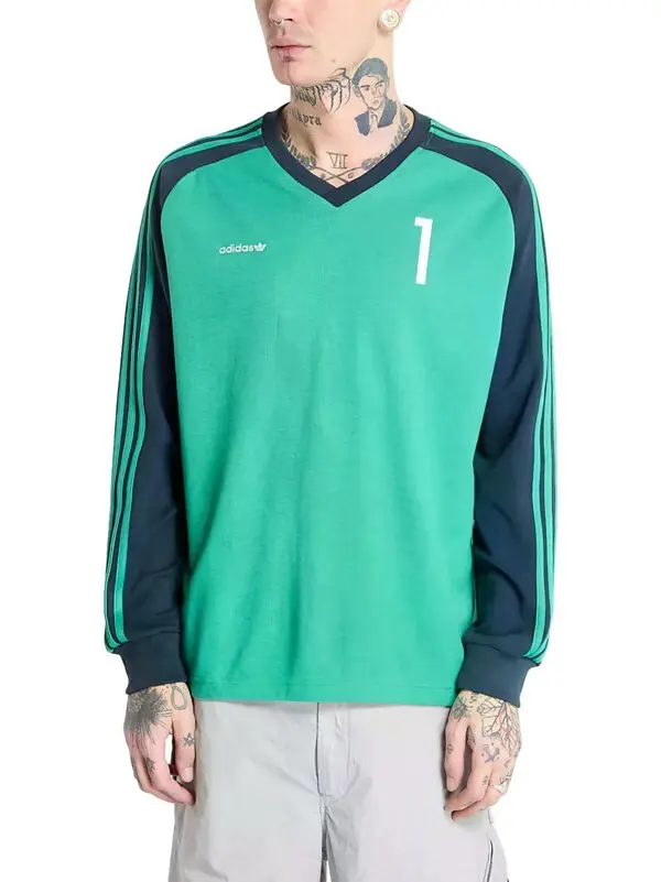 Adidas Colourblock Long-sleeve T-shirt - Semi Court Green