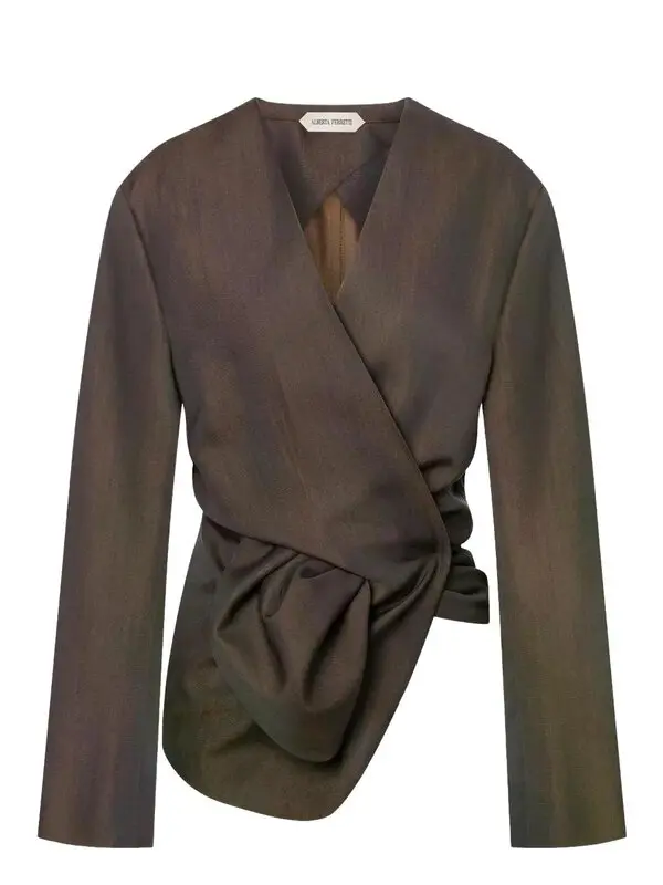 Alberta Ferretti Ruched-detailing Blouse - Grey