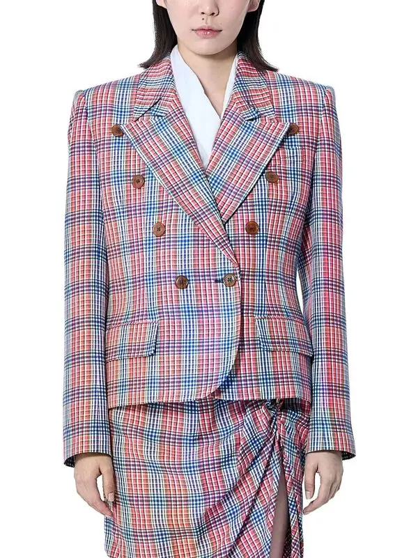 VIVIENNE WESTWOOD Check-pattern Double-breasted Blazer - Red