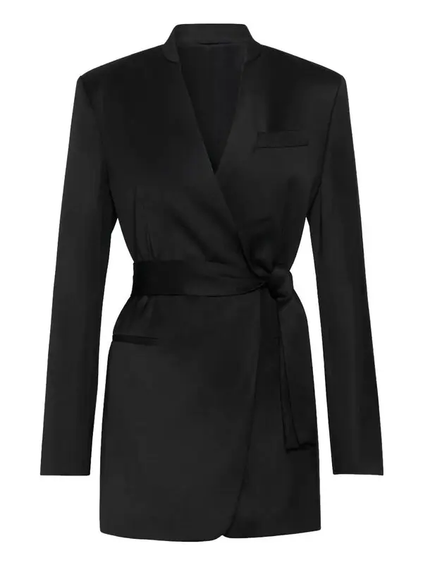 Brunello Cucinelli Belted Wrap Blazer - Black