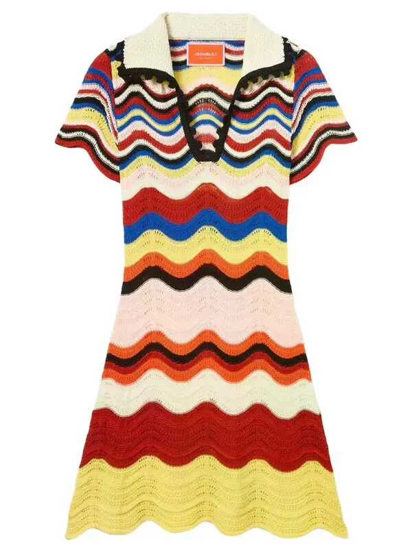La DoubleJ Chevron Mini Dress - Pink