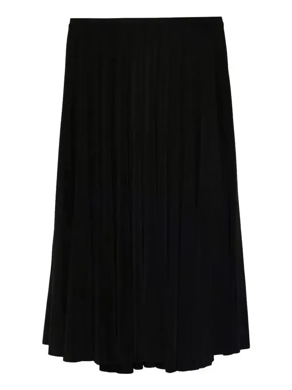 Norma Kamali Pleated Midi Skirt - Black
